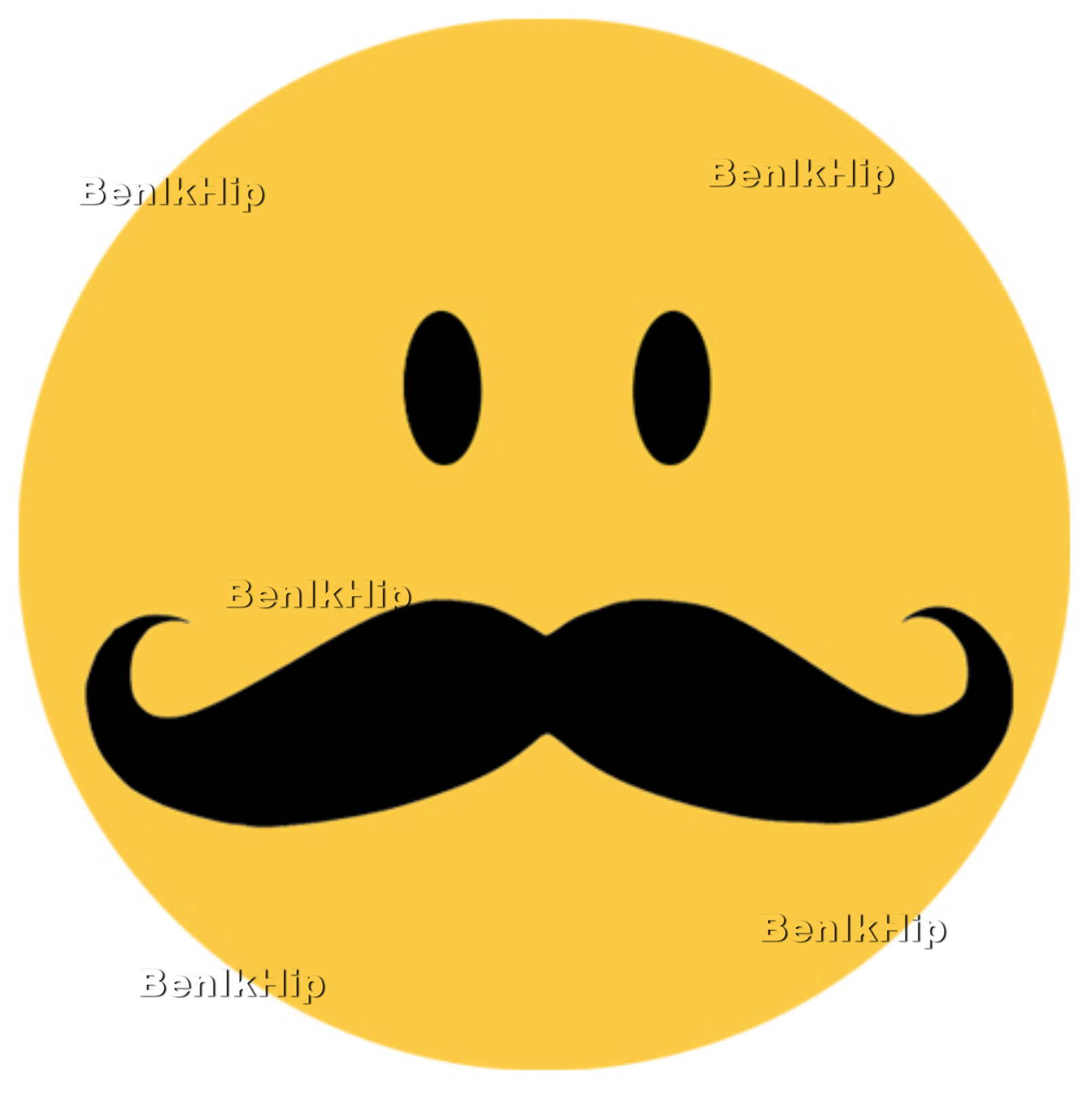 strijkapplicatie smilie met snor