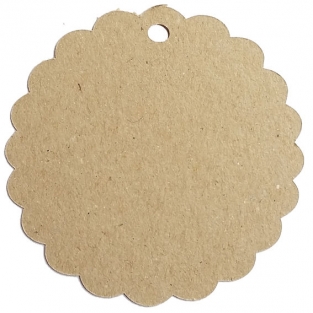 Kadolabel, Cadeaulabel, kraftlabel rond geschulpt